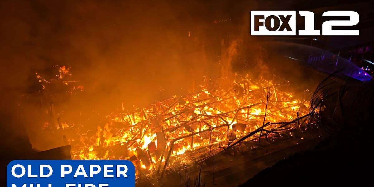 Massive Fire Burns Abandoned Paper Mill In Oregon City